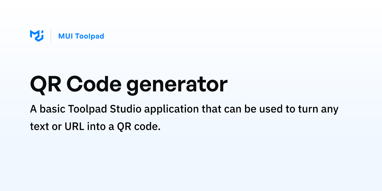 Qr Code Generator Mui Toolpad