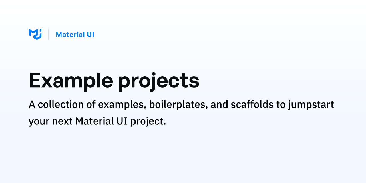 Example projects - Material UI