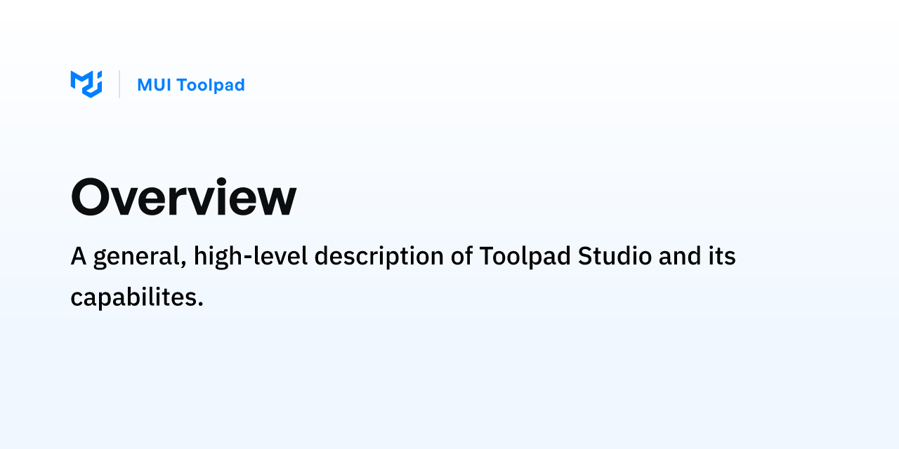 Overview - MUI Toolpad