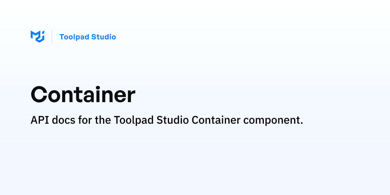 Container - Toolpad Studio