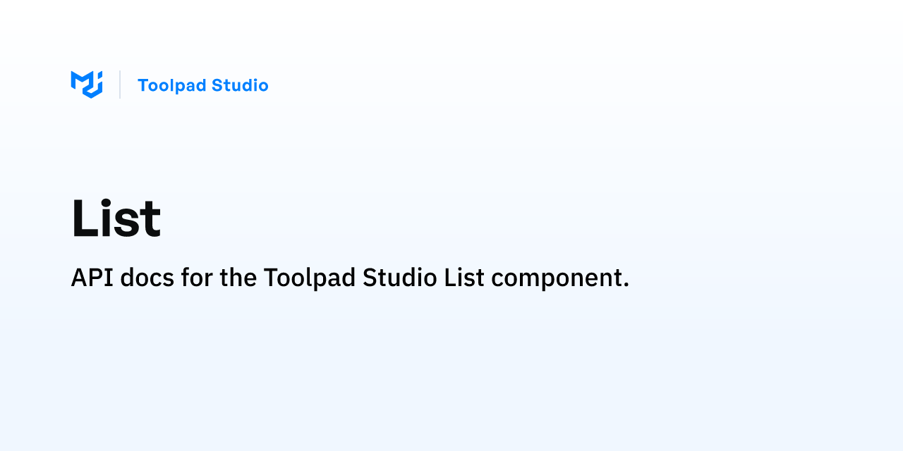 List - Toolpad Studio