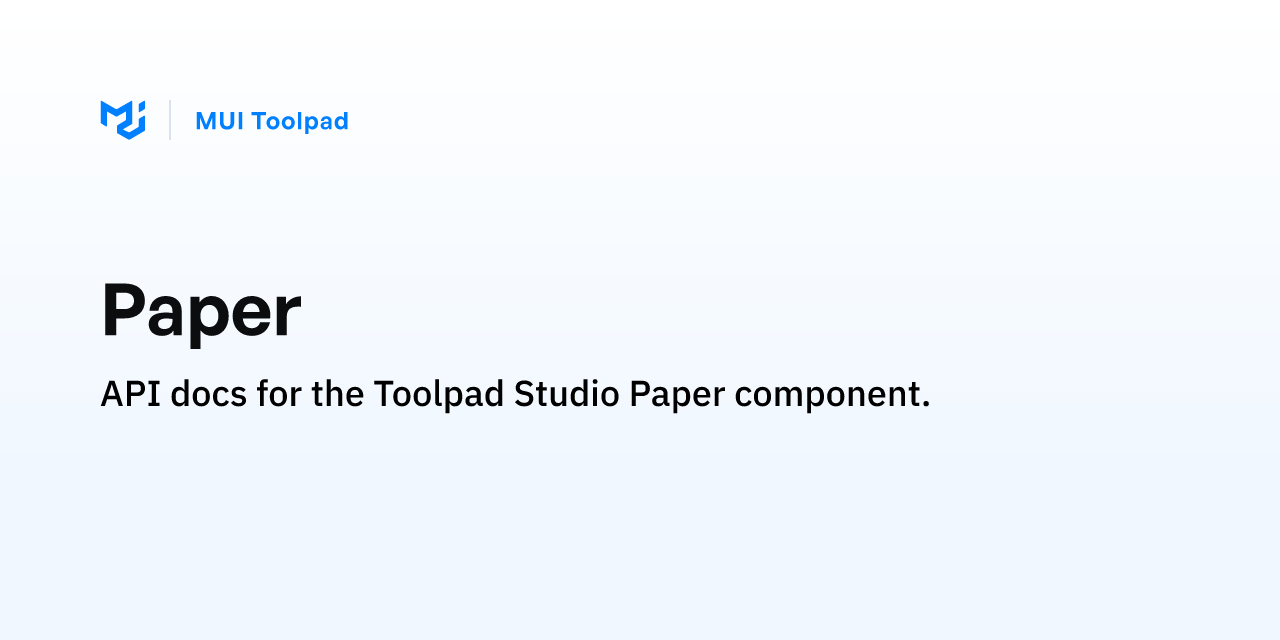 Paper - MUI Toolpad