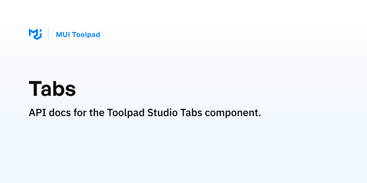 Tabs - MUI Toolpad