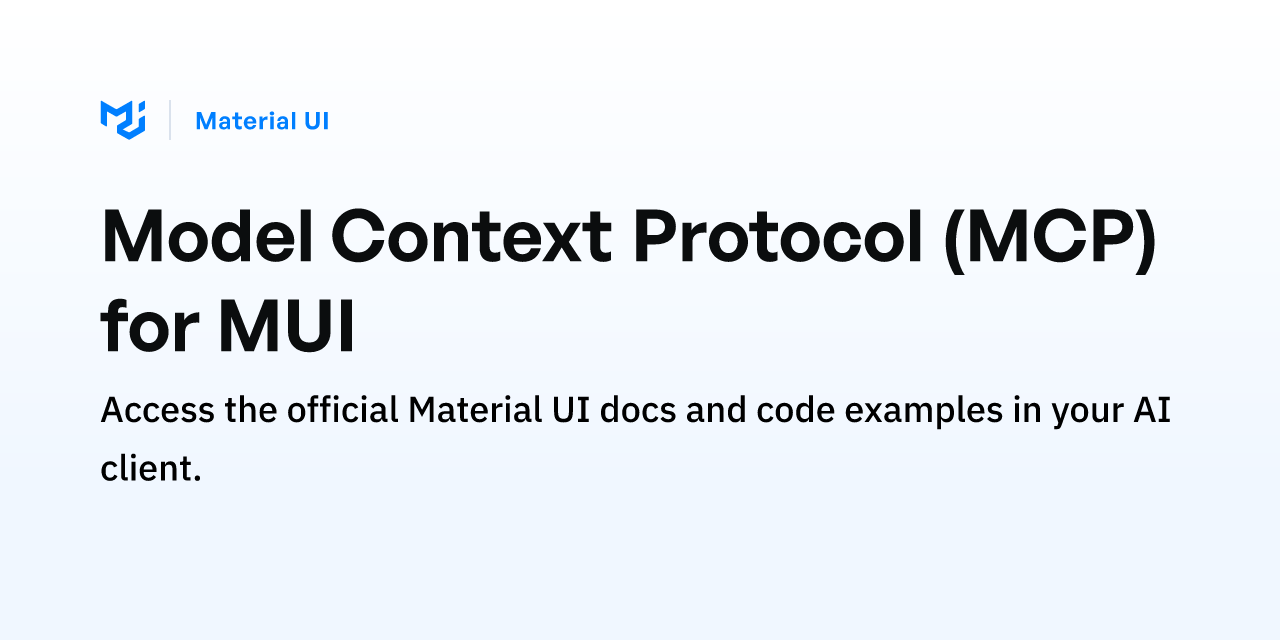 Model Context Protocol (MCP) for MUI - Material UI