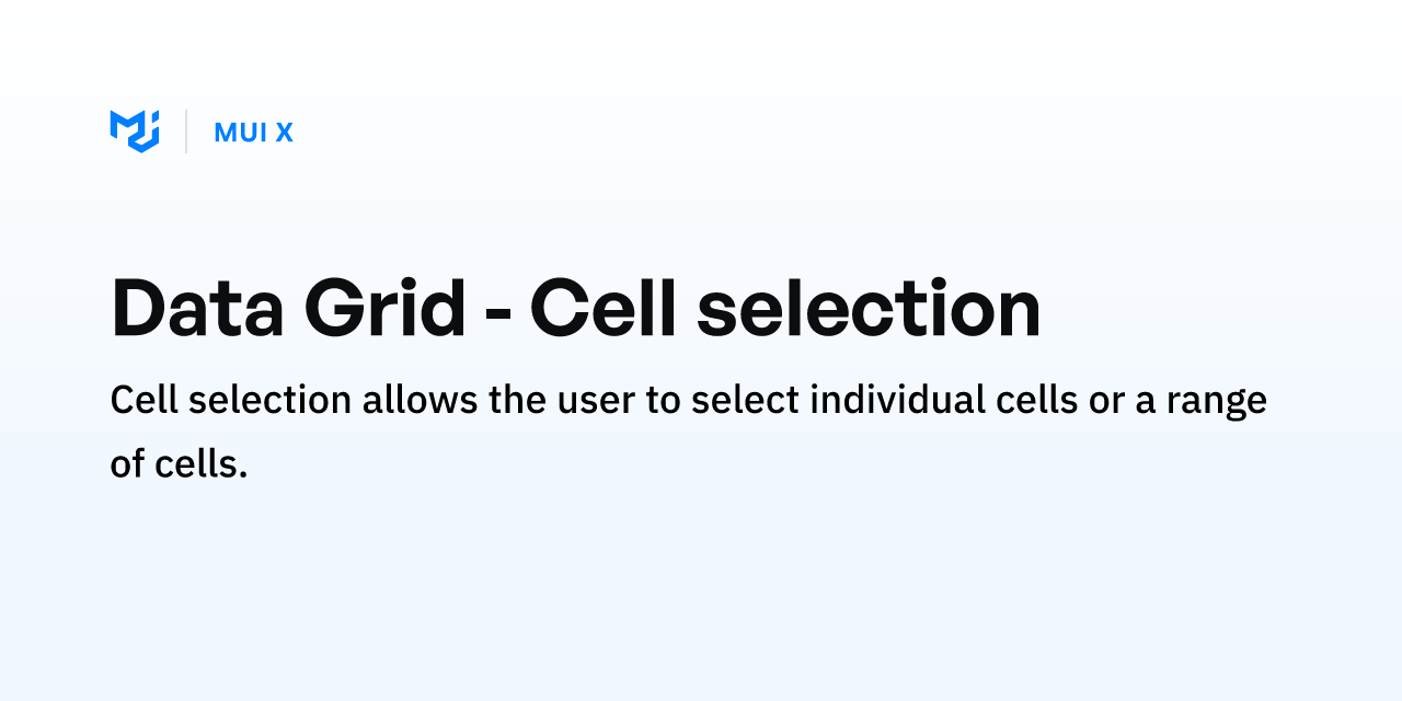 Data Grid Cell Selection Mui X