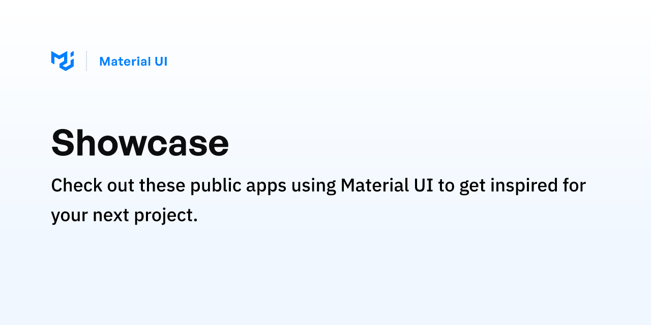 Showcase - Material UI