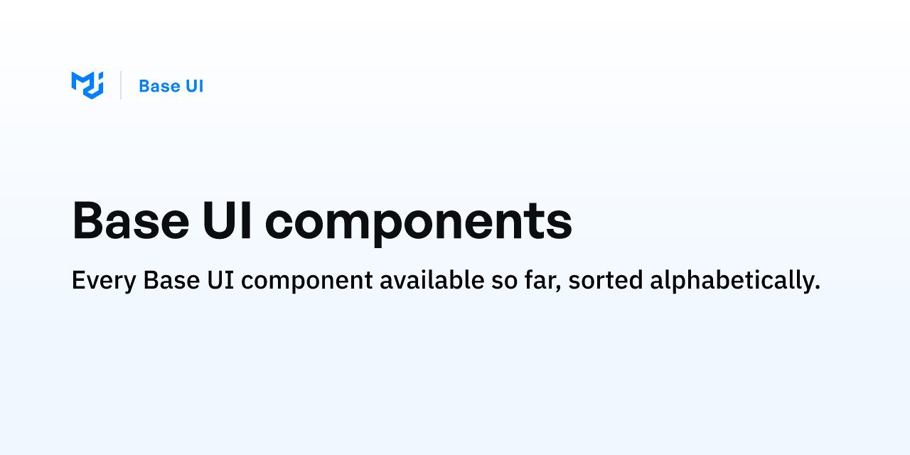 Base UI components - Base UI