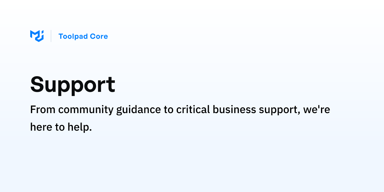 Support Toolpad Core