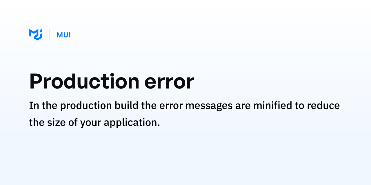 Production error - MUI