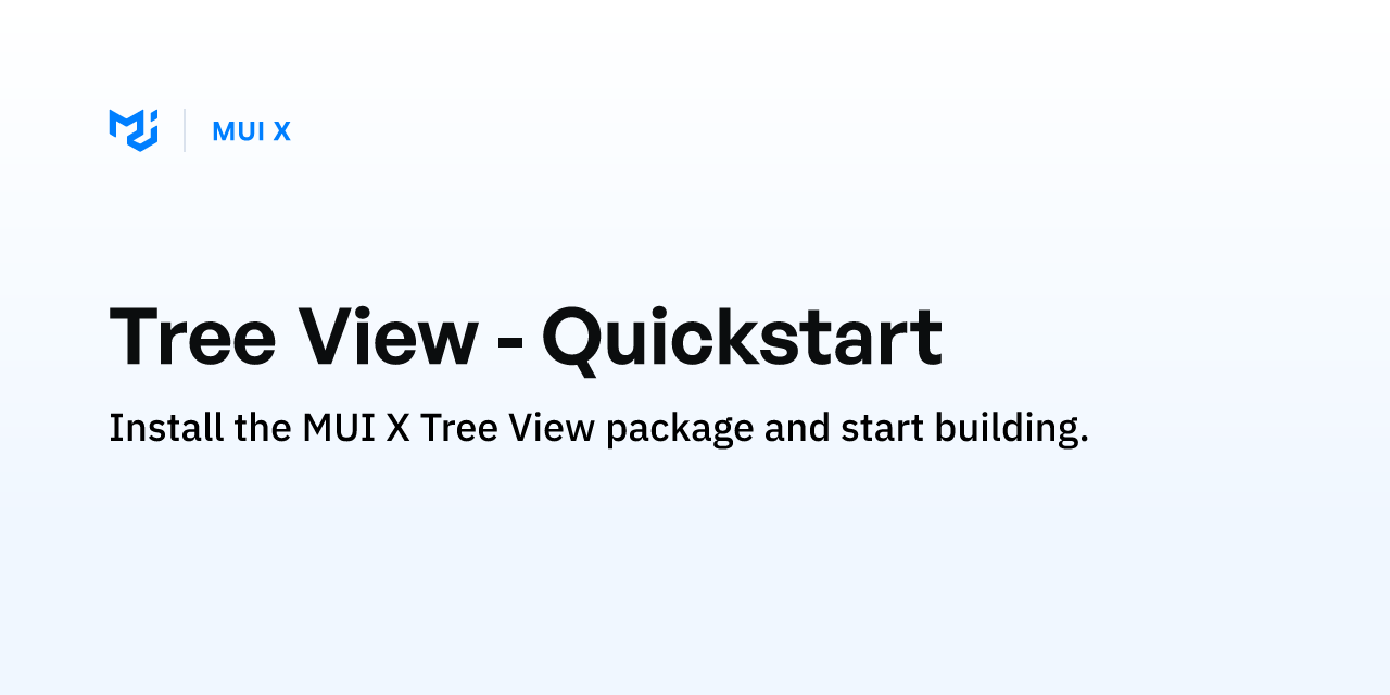 Tree View - Quickstart - MUI X
