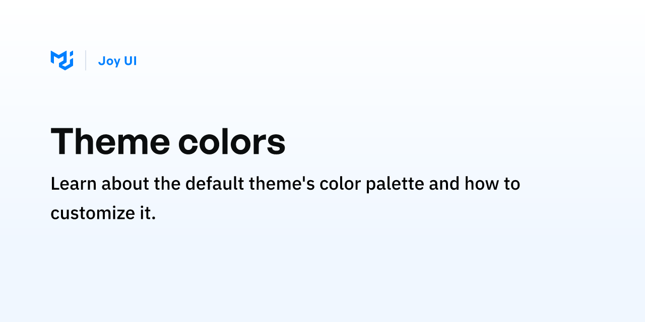Theme colors - Joy UI