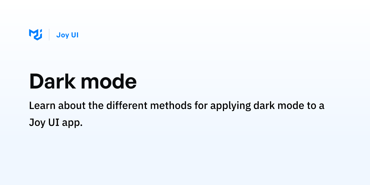 Dark mode - Joy UI