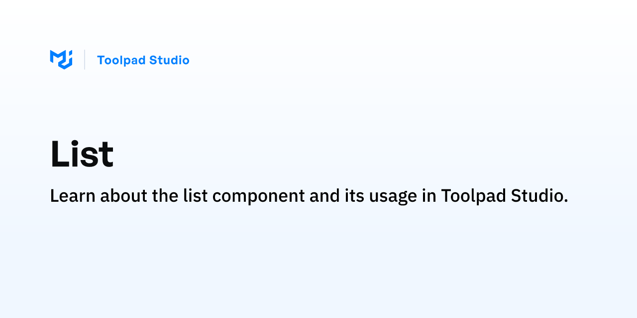 List - Toolpad Studio