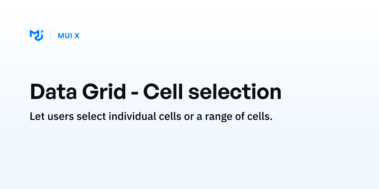 Data Grid Cell Selection Mui X