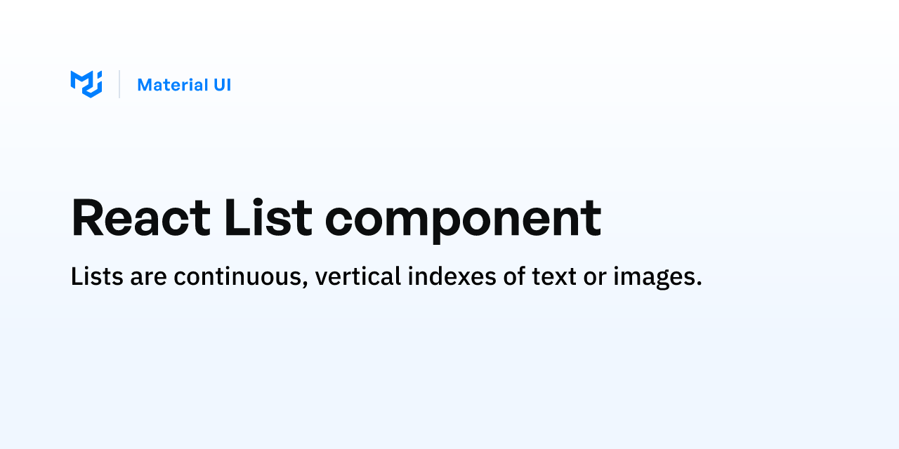React List component - Material UI