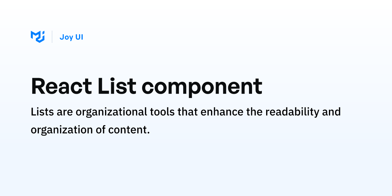 React List component - Joy UI