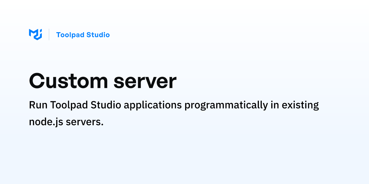 Custom server - Toolpad Studio