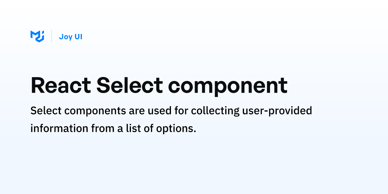 React Select component - Joy UI