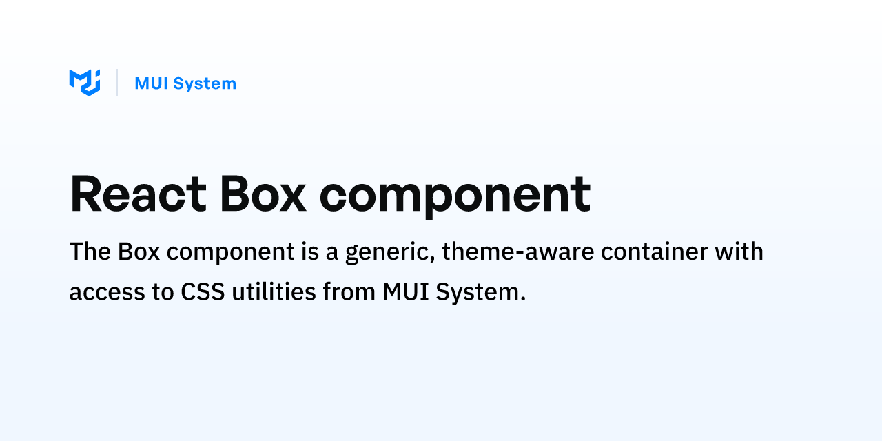 React Box component - MUI System