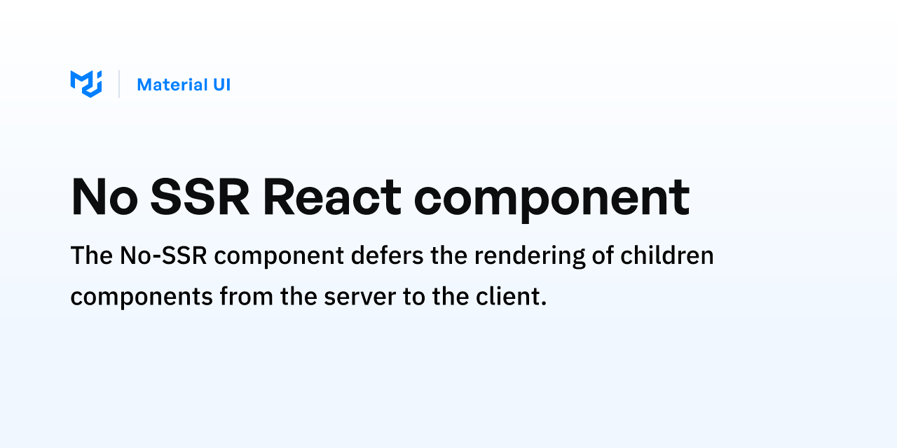 No SSR React component - Material UI