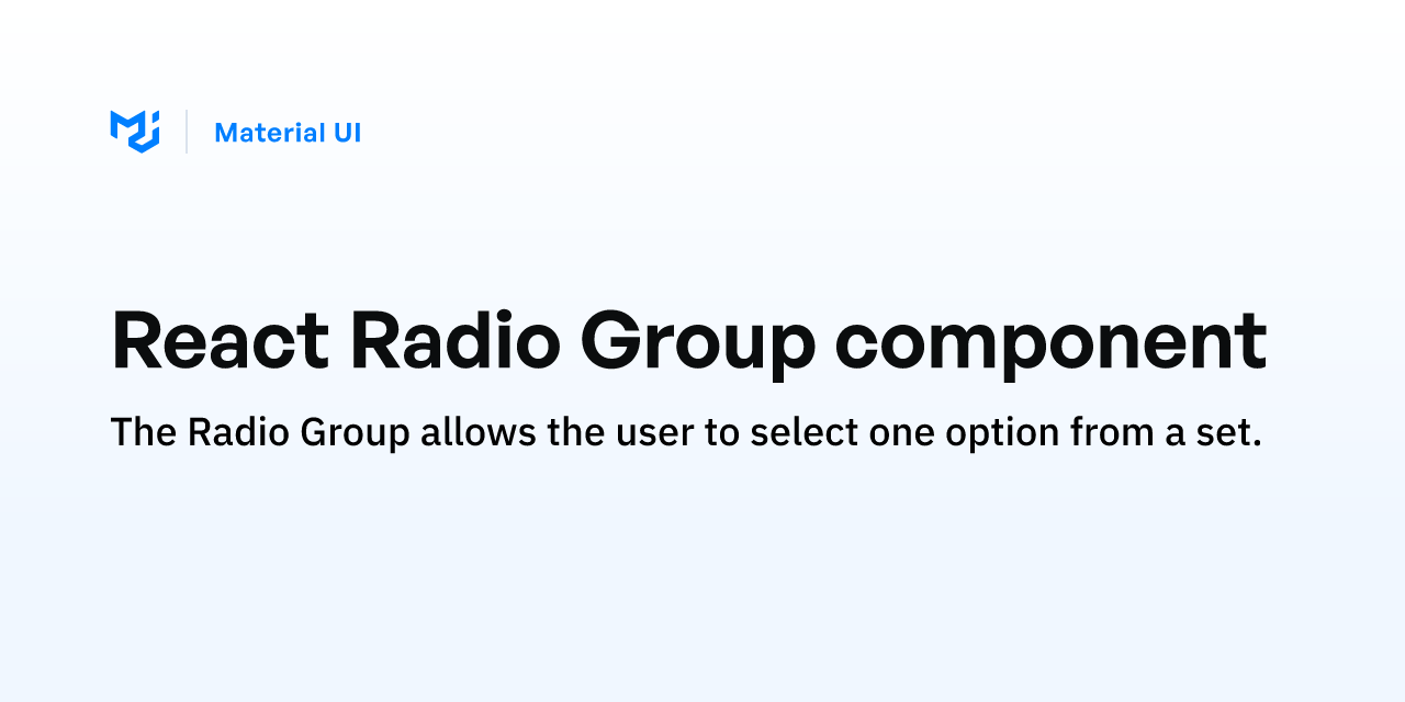 React Radio Group Component Material Ui