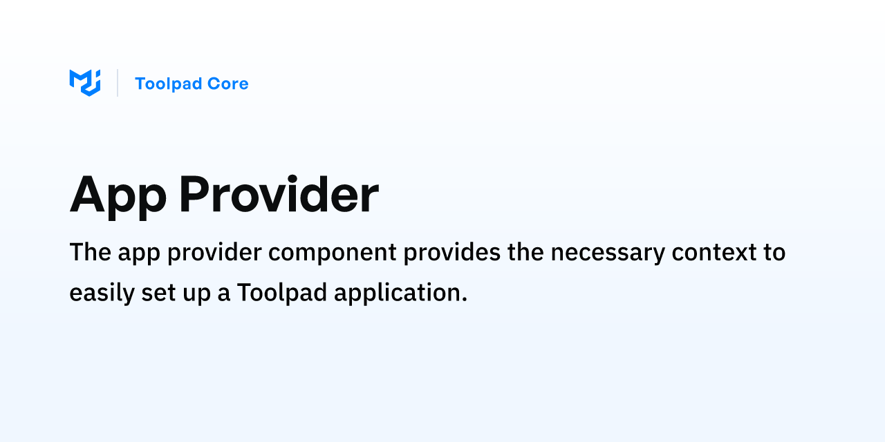 App Provider - Toolpad Core