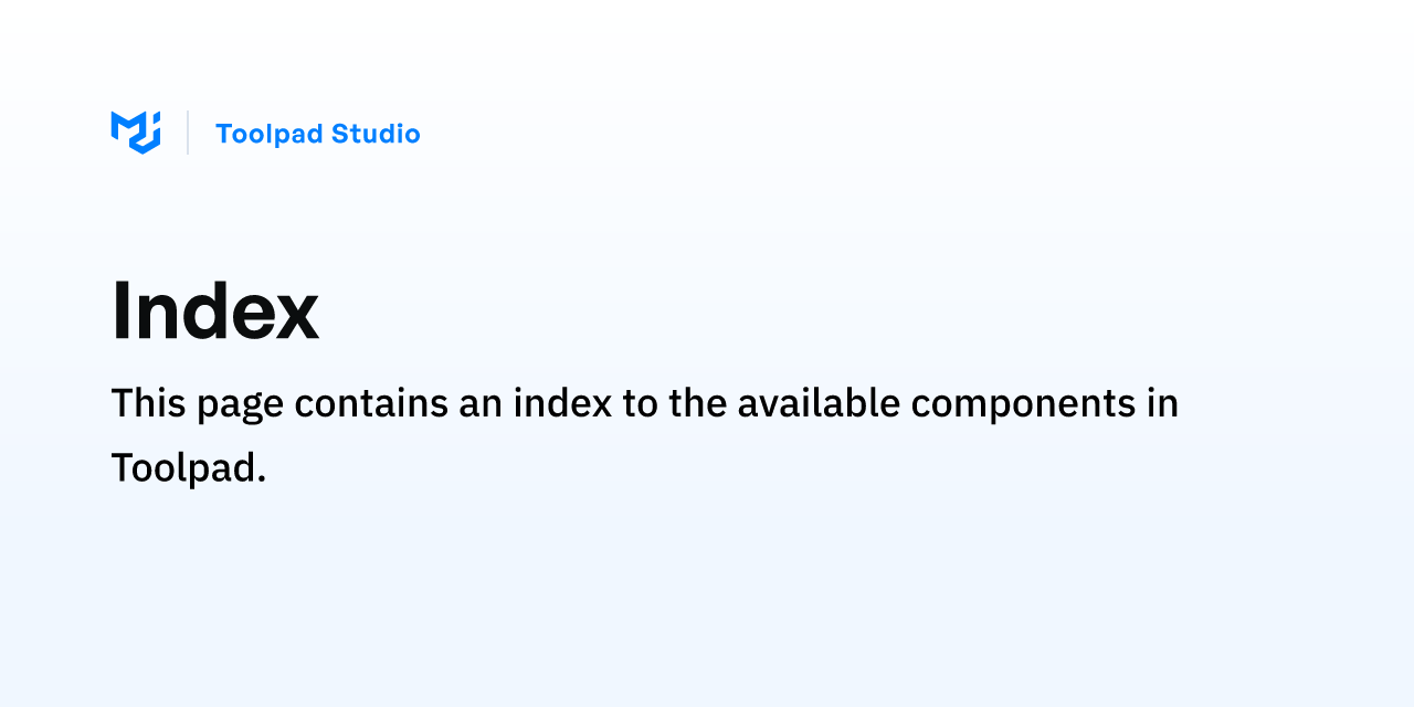 Index - Toolpad Studio