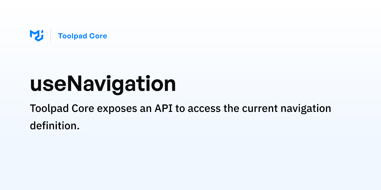 Usenavigation Toolpad Core