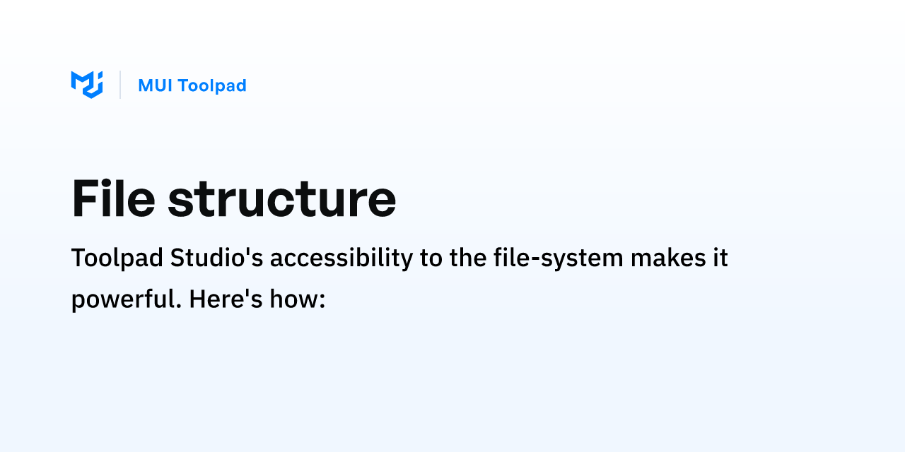File structure - MUI Toolpad