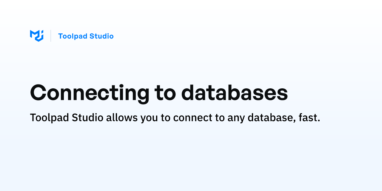 Connecting to databases - Toolpad Studio
