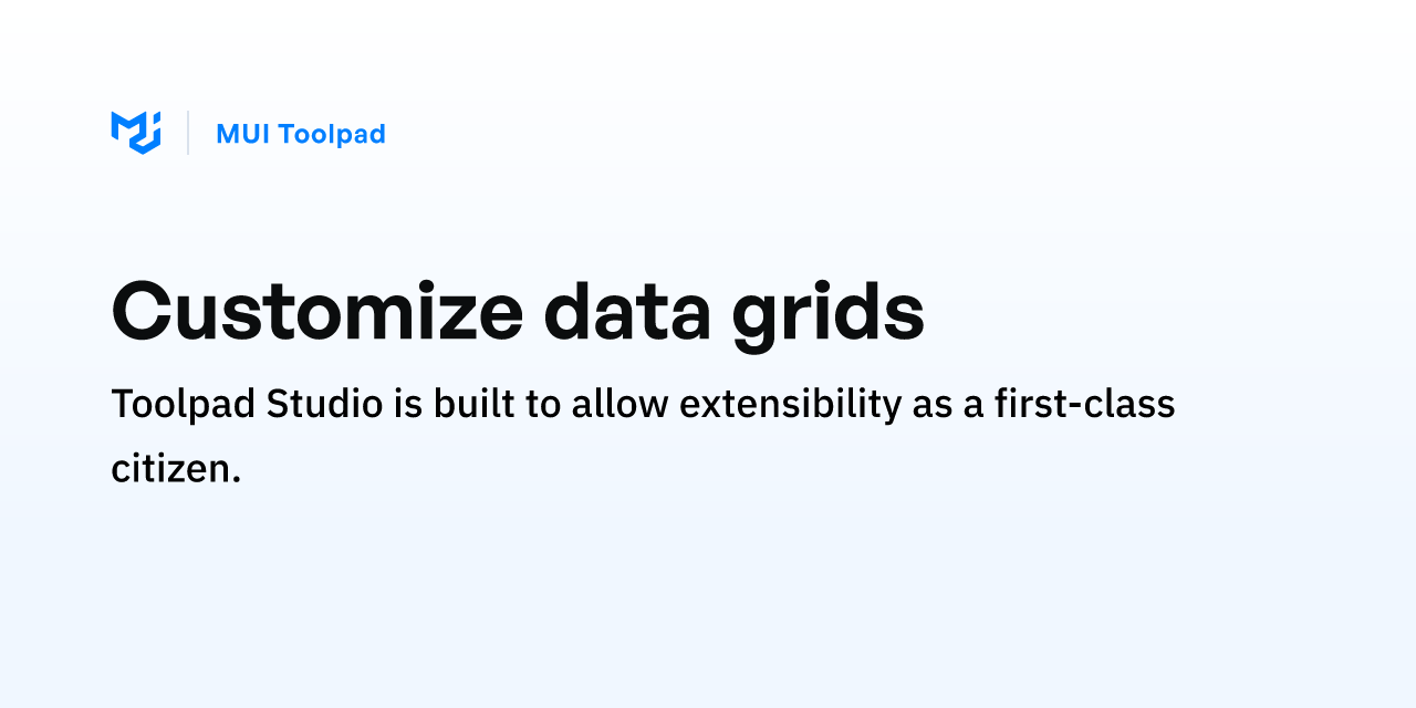 Customize data grids - MUI Toolpad