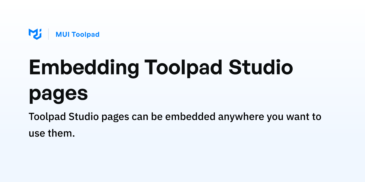 Embedding Toolpad Studio pages - MUI Toolpad