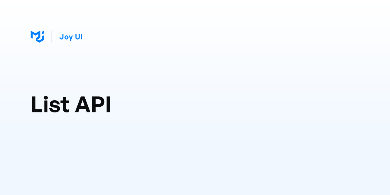List Api Joy Ui
