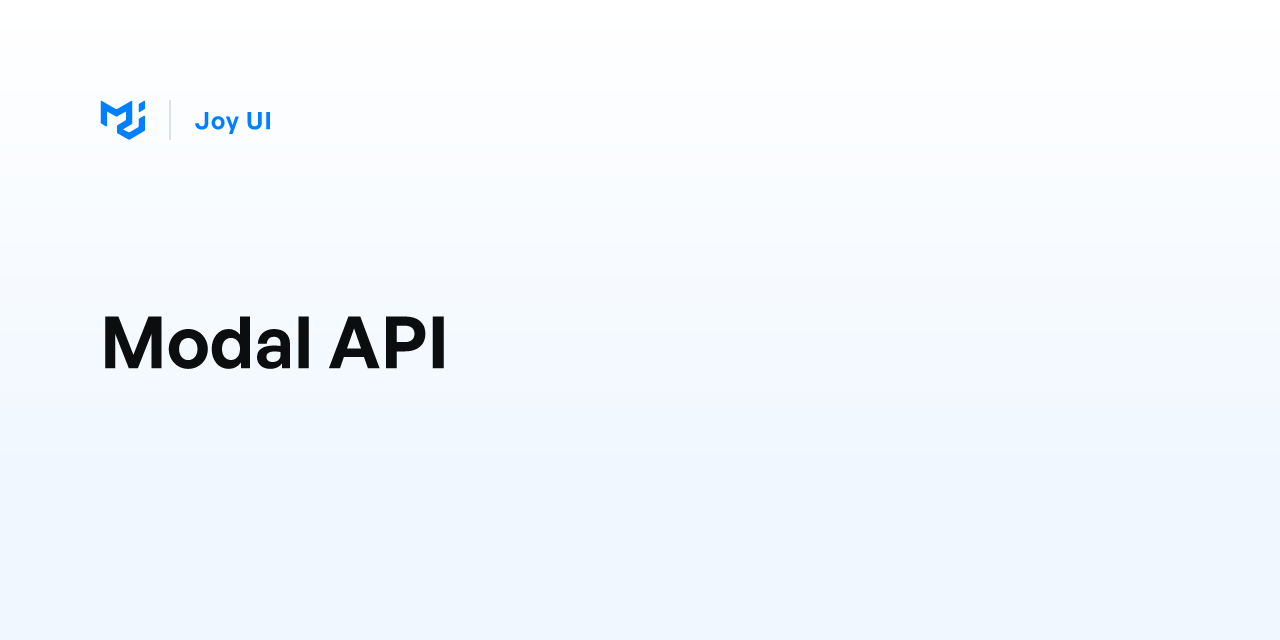 Modal Api Joy Ui