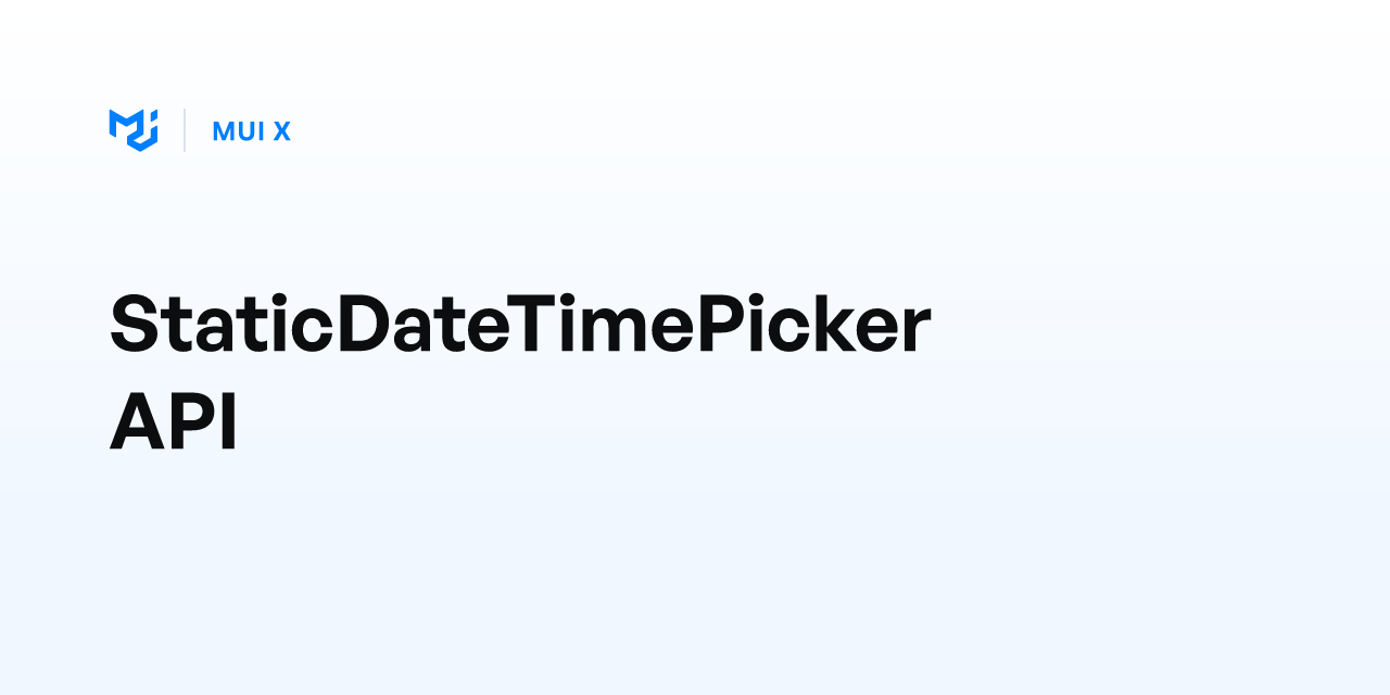 Staticdatetimepicker Api Mui X