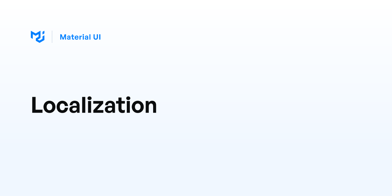 Localization - Material UI