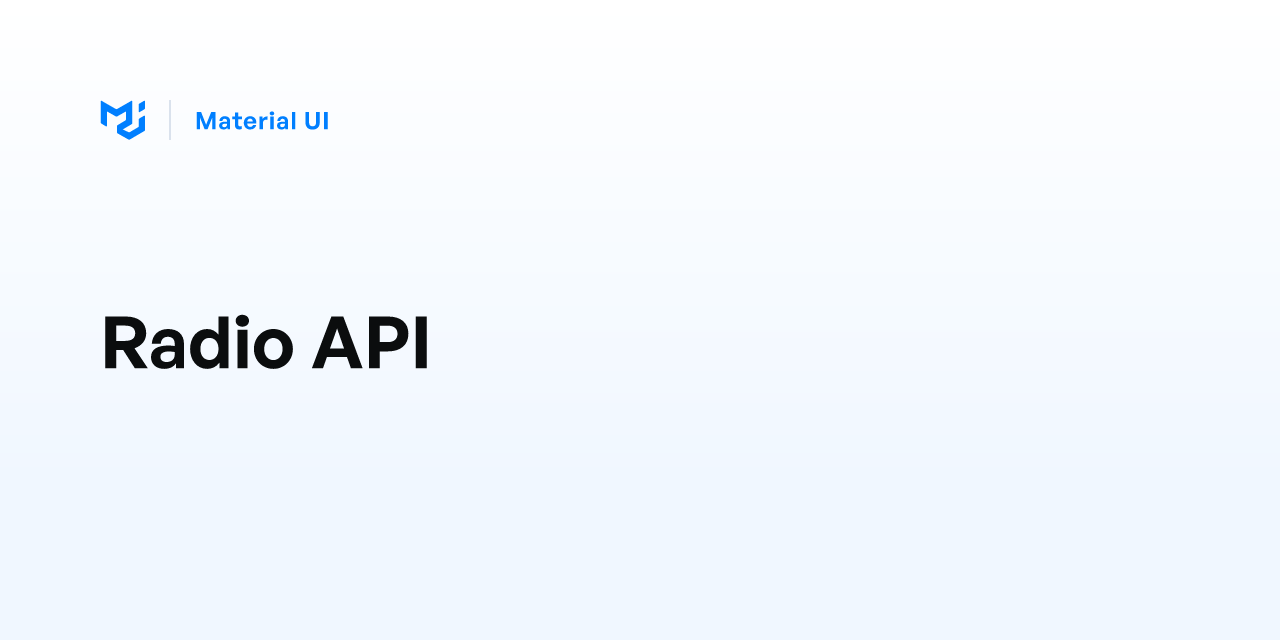Radio API - Material UI