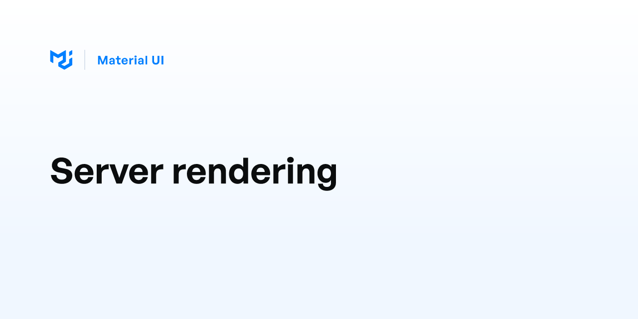 Server rendering - Material UI