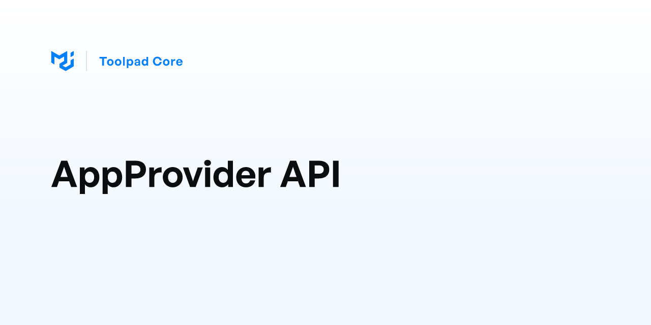 AppProvider API - Toolpad Core