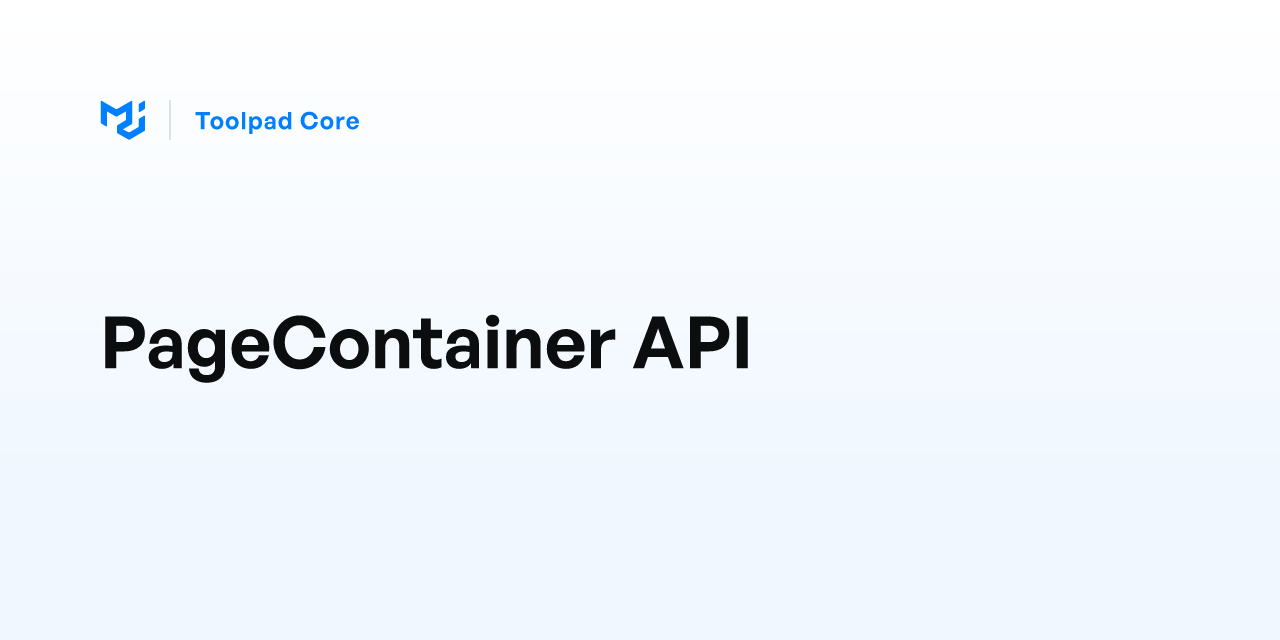 Pagecontainer Api Toolpad Core