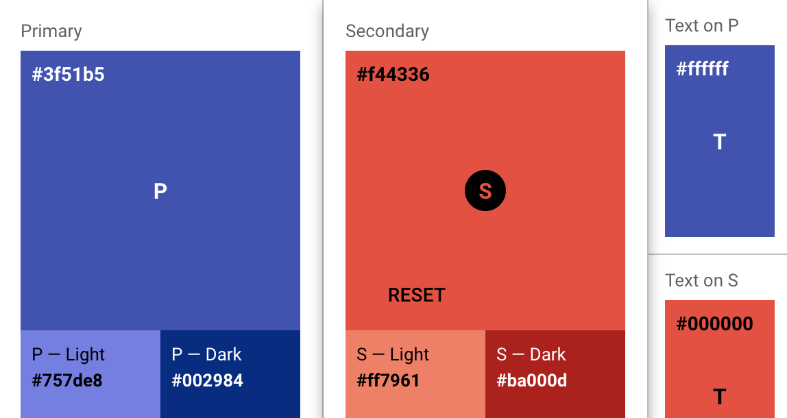 Android Material Color Palette